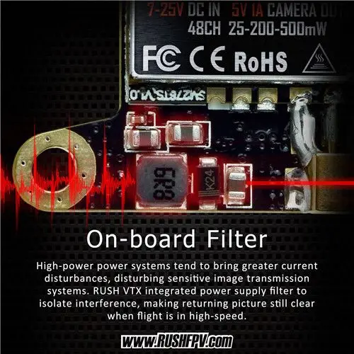 新 Fpv Rush Vtx V1.1 5.8g 40ch 25 Mw 200 Mw 500 Mw 可切换 Av 发射机 - Buy Rush ...