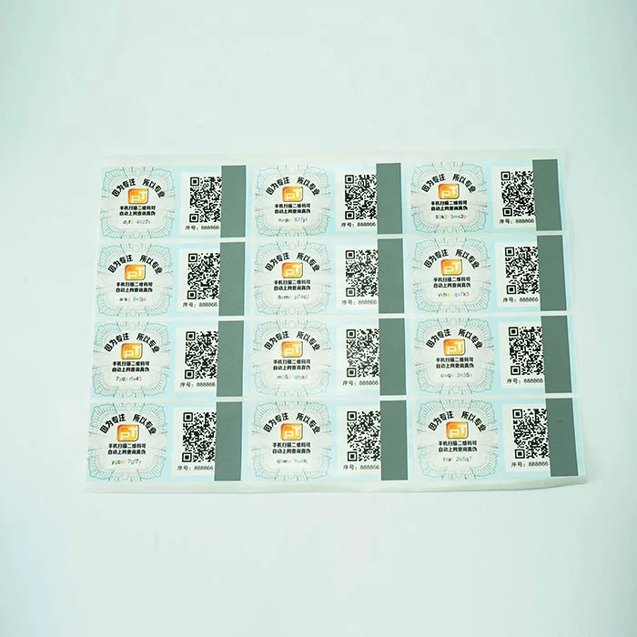 Waterproof Paper Qr Code Adhesive Stickers Printing Square Label On ...