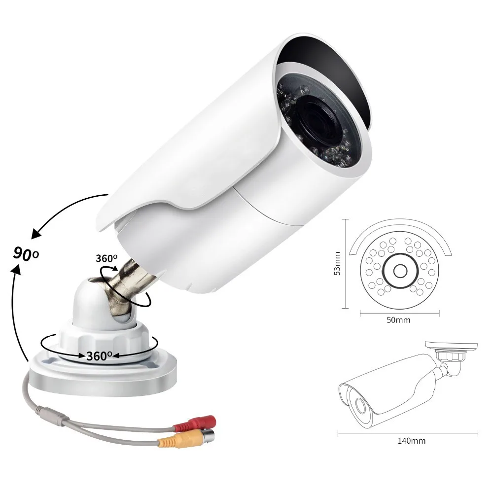 4 CH AHD DVR Kit - Home Security HD 1080P CCTV Camera