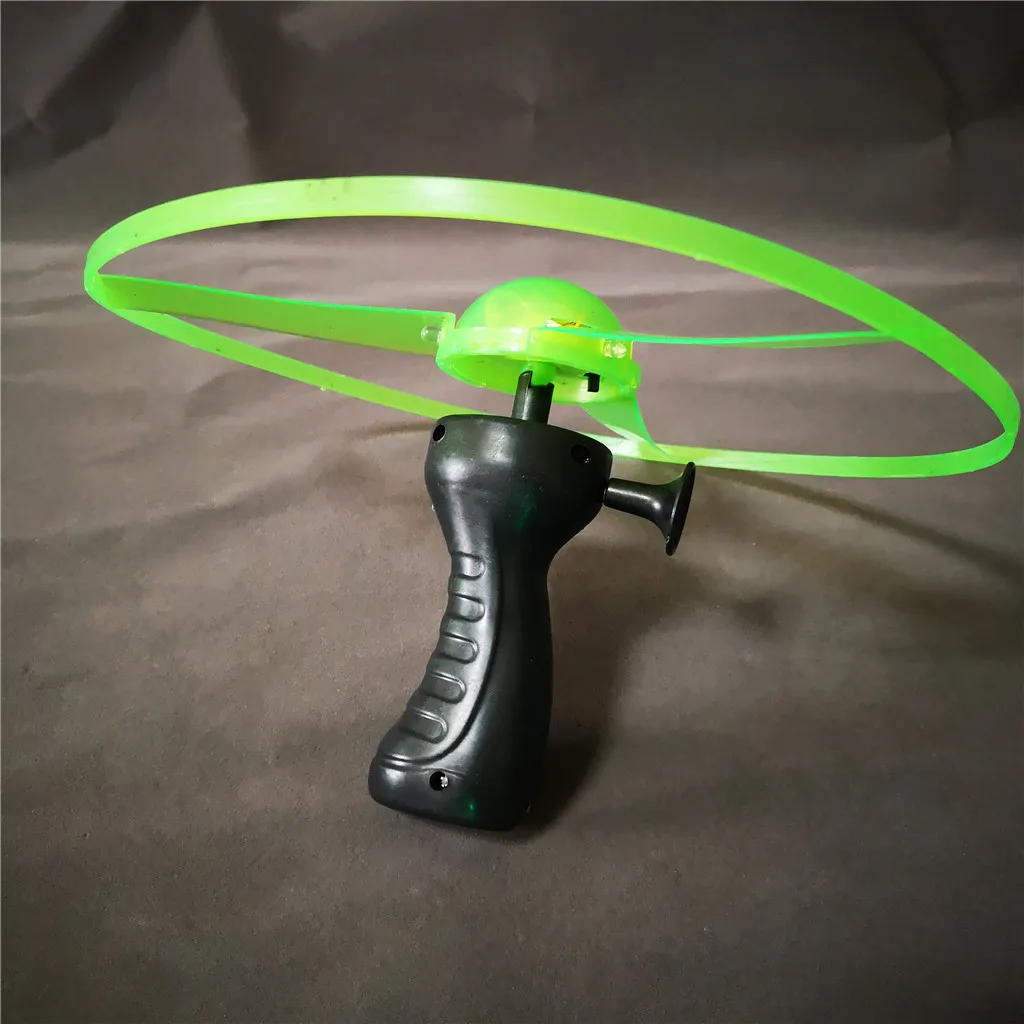 Pull Line Flying Saucer with LED Light Toys - Fun & Education