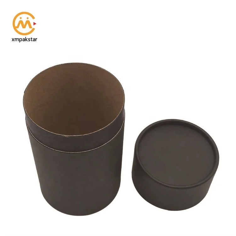 Biodegradable Cardboard Black Kraft Paper Coffee Packaging Cylinder ...