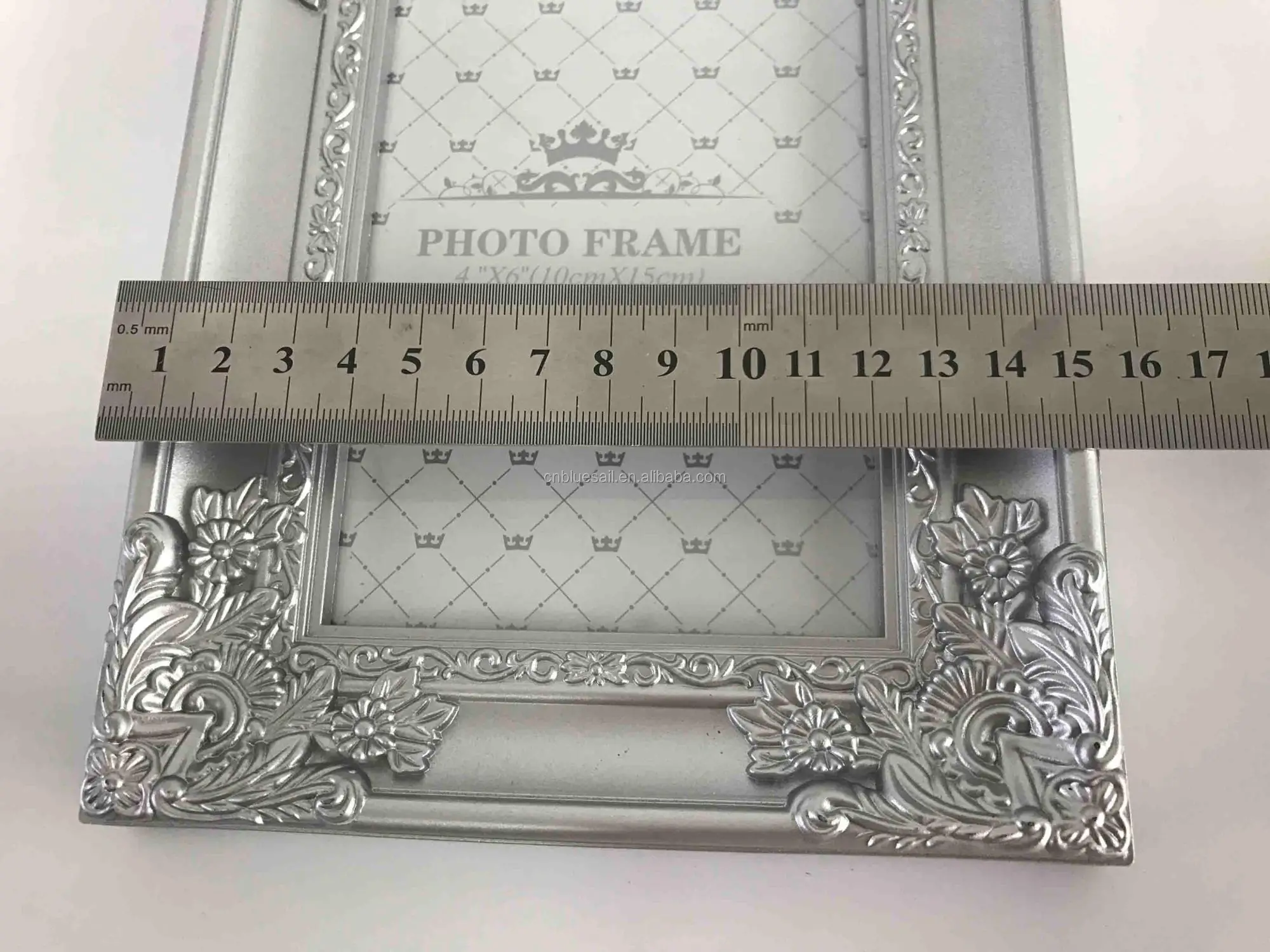 Silver Solemn Frame - God Pray Frame 4x6", Plastic Medieval