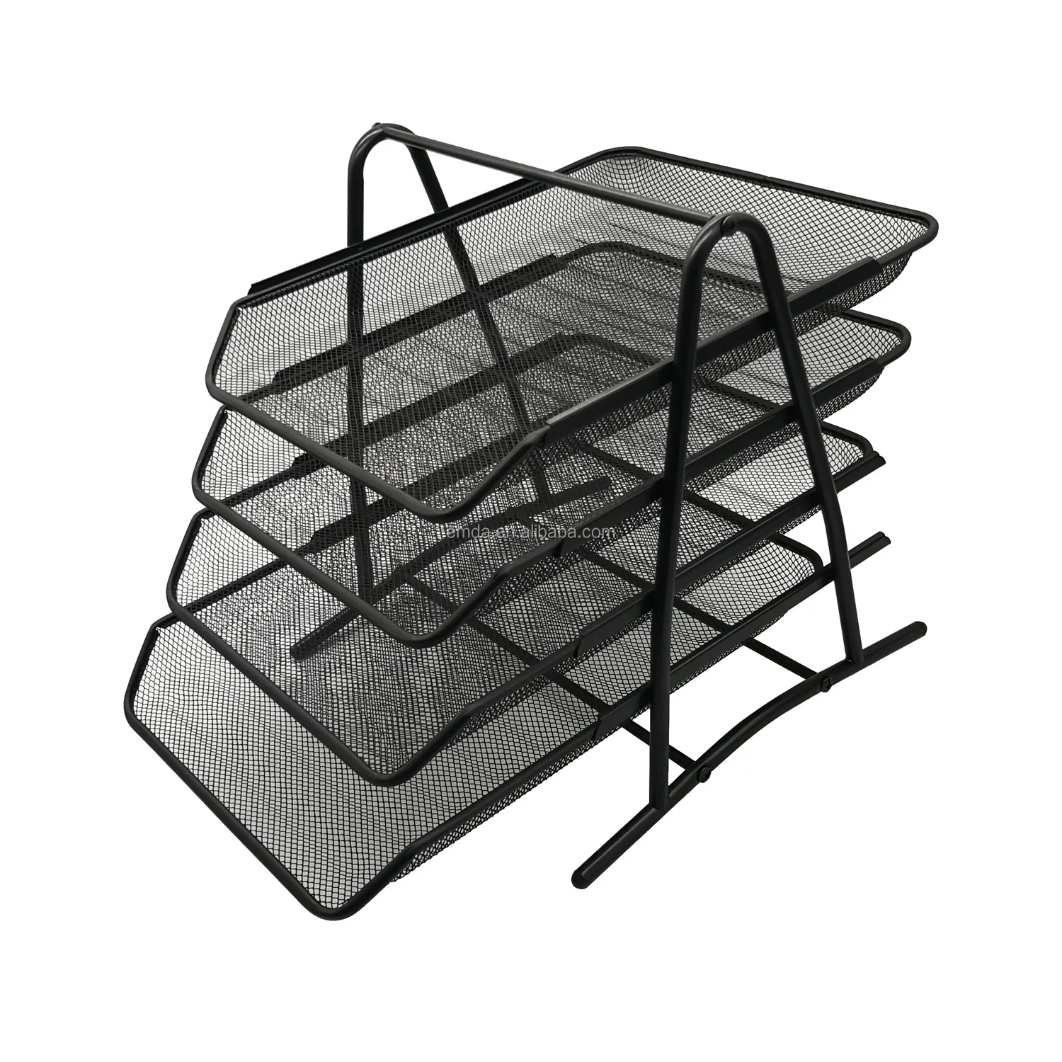 Quality Office Home Desktop Metal Wire Mesh Black Foldable 4 Tiers ...