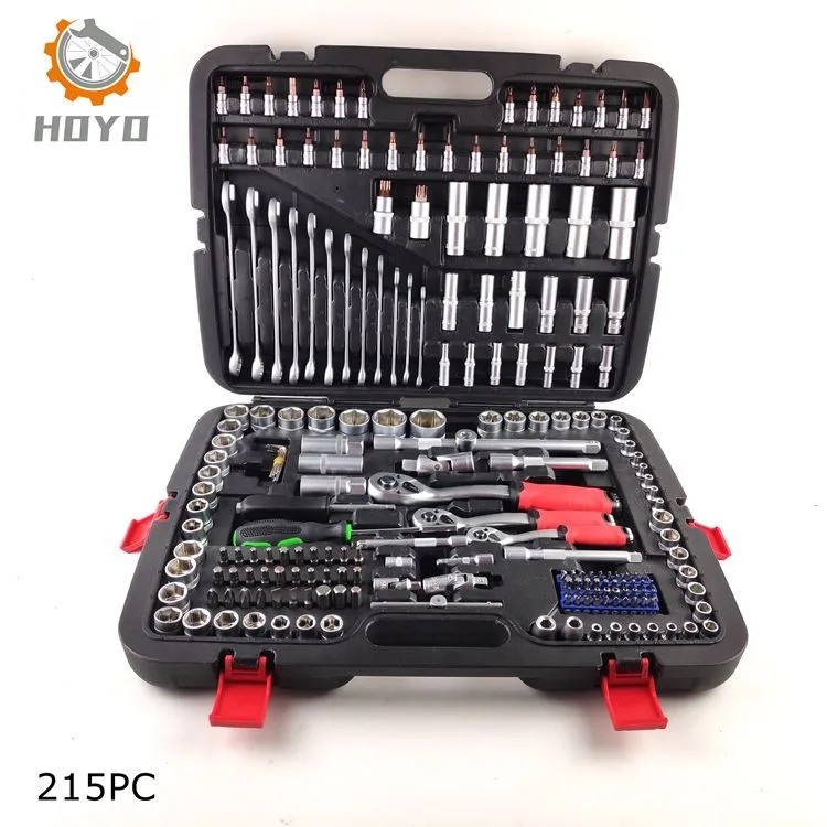 215pc Professional Socket Set Crv Material Hand Tools 1/2 3/8 1/4 ...