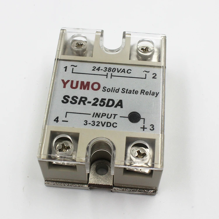 Ssr-25da Control 3-32v Dc Output 24-380v Ac Ssr Solid State Relay 25a ...