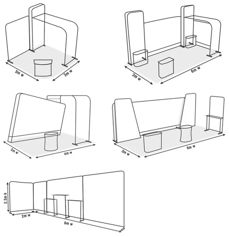 EZ Tube Four Sided Aluminum Square Trade Show Display