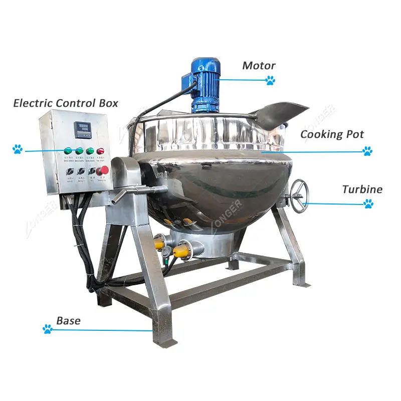 Industrial Boiling Kettle Vat Steam Cooking Pot - Buy Steam Cooking Pot ...