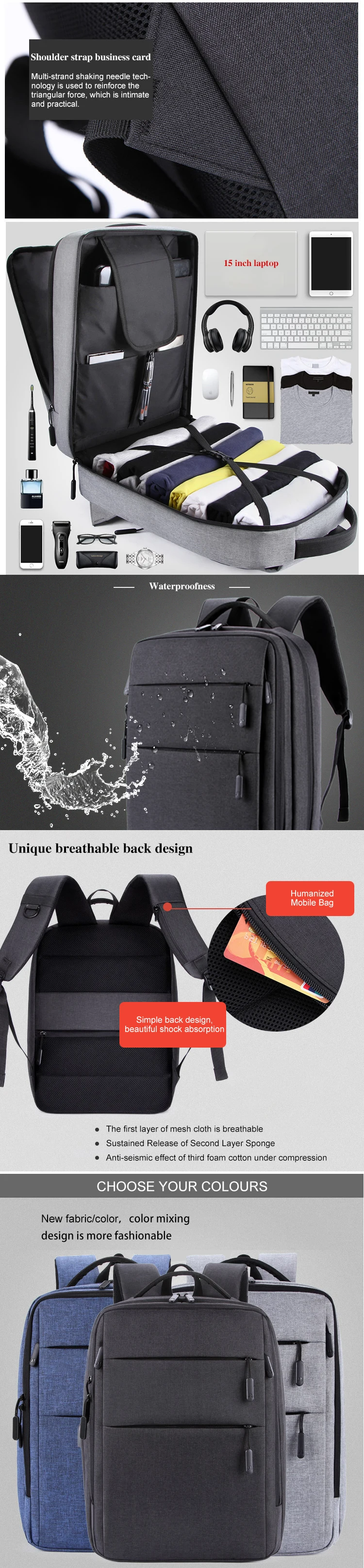Custom Computer Notebook Laptop Messenger Case Waterproof Pc Backpack ...