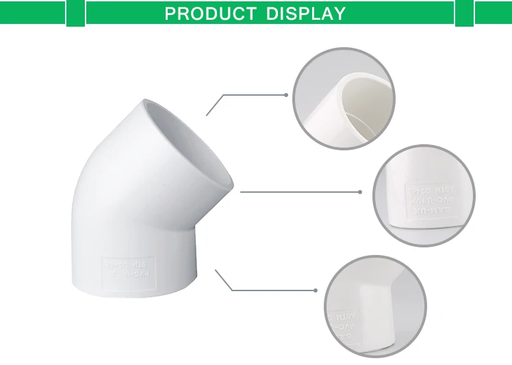 Astm D2466 Drainage Pvc Fittings 45 Degree Pvc Elbow - Buy Pvc Elbow,45 ...