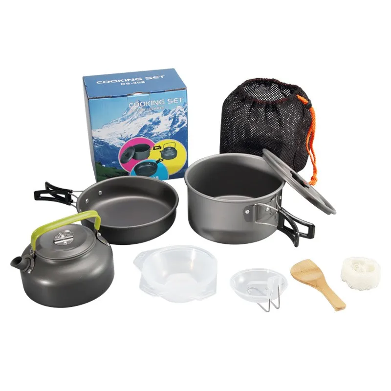 2-3 Person Outdoor Camping Pots and Pans Set - Portable & Lightweight