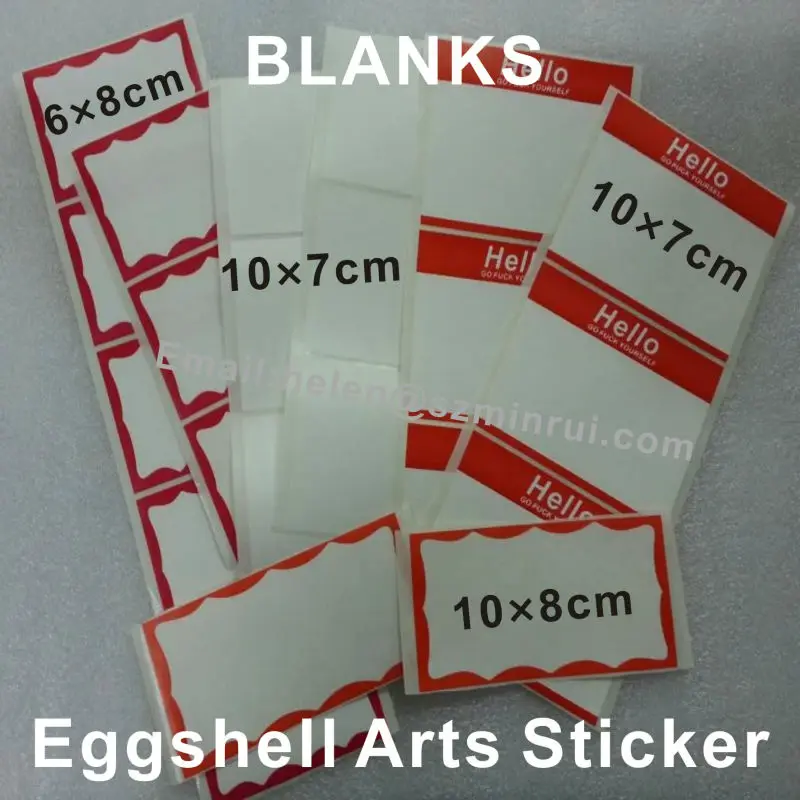 Hot Sale 10x6cm Size Red Borders Blank Egg Shell Stickers - Buy Red ...
