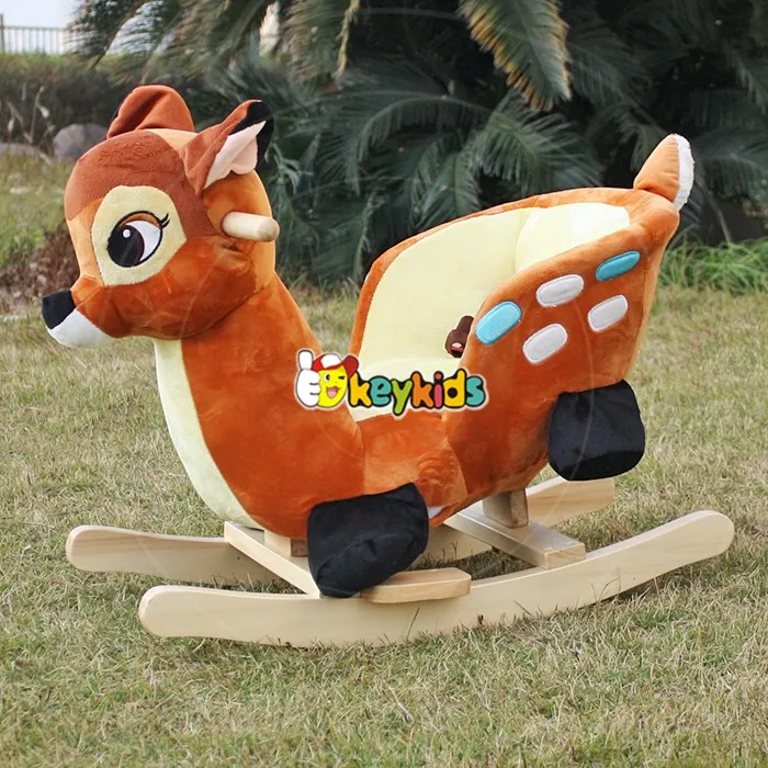 Wholesale Interesting Childhood Toy Deer Design Wooden Plush Rocking ...