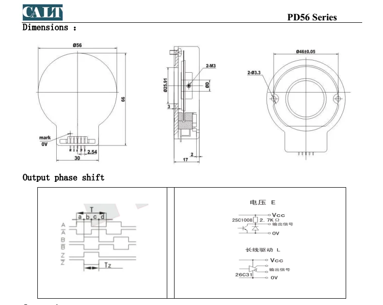 DC motor rotary encoder 15mm hollow shaft 5V line driver output encoder ...