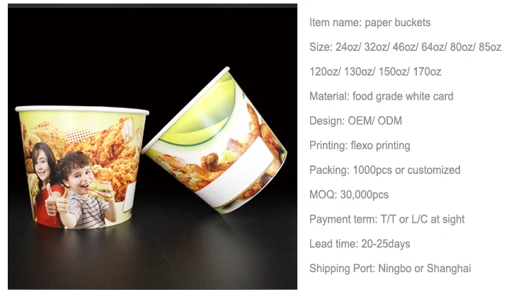 150oz Disposable Kfc Paper Bucket - Buy Kfc Paper Bucket,150oz ...
