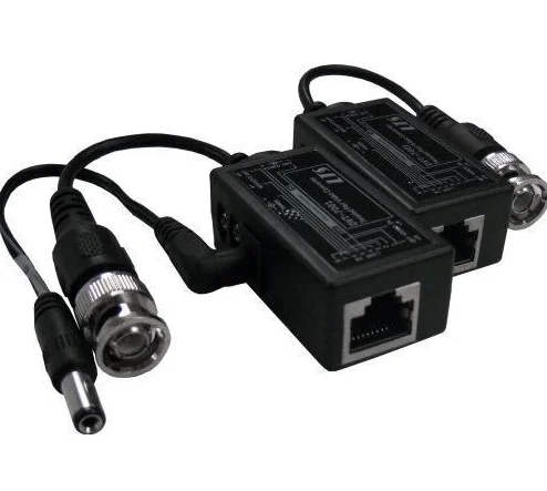 Premium Cctv Bnc To Rj 45 Video Balun With Dc Power Extender Connector ...