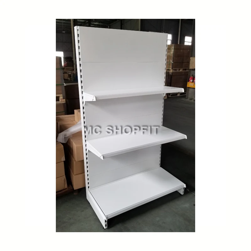 Retail Gondola Shelf Supermarket Plain Metal Back Panel Shelving Rack ...