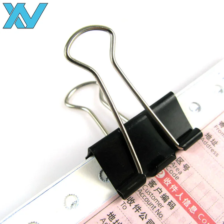 Stationery Normal 25mm Black Metal Money Binder Clips Office Bulldog ...