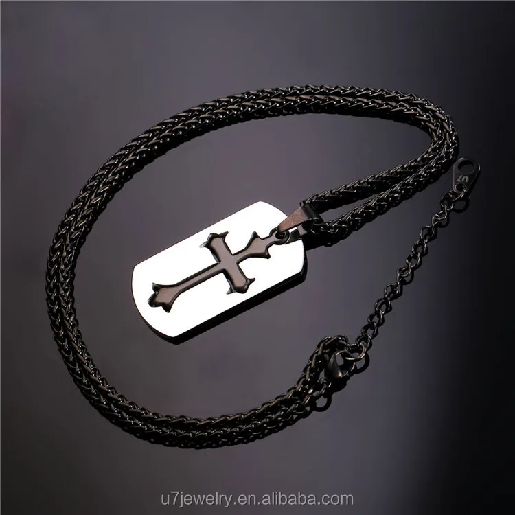 Dog Tag Cross Necklace Pendant Religious Christian Jewelry 316l ...