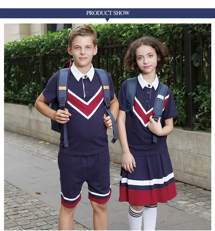 Custom New Design Summer Navy Blue Boys And Girls Primary And Junior ...