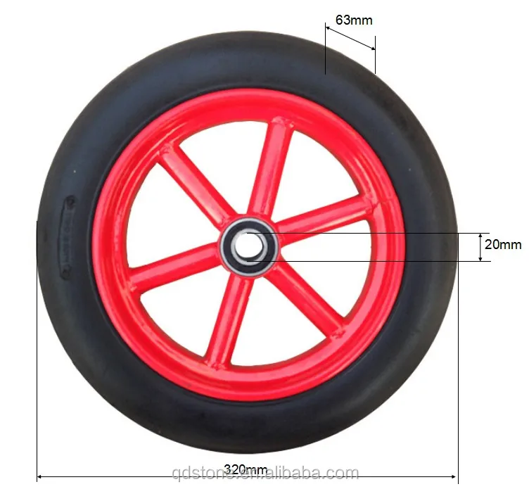 12" Solid Trolley Wheels 12 Inch Solid Rubber Wheels For Garden Cart ...