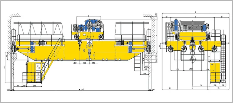 320 Ton Steelmaking Metallurgical Process Crane for Ladle Teeming