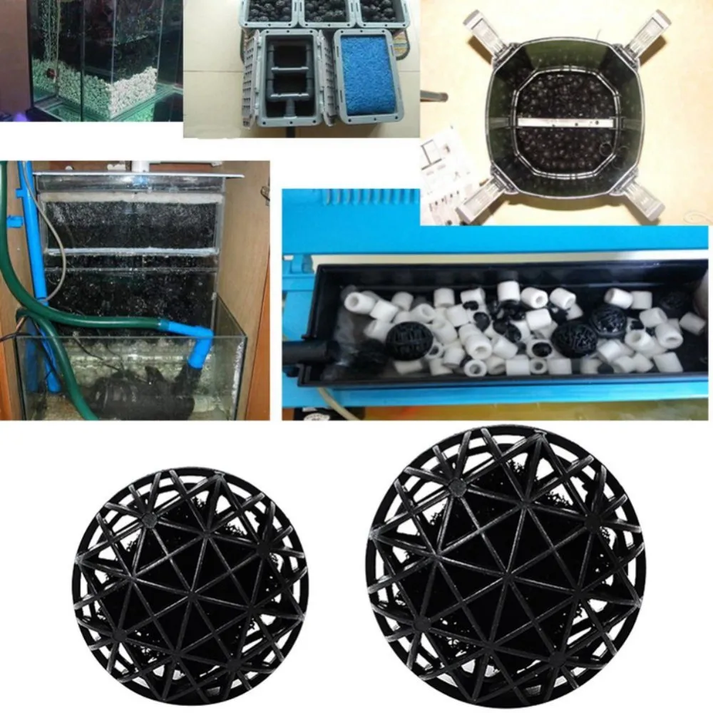 16mm Aquarium Bio Balls Fish Tank Filters Black For Aquarium Fish Tank ...