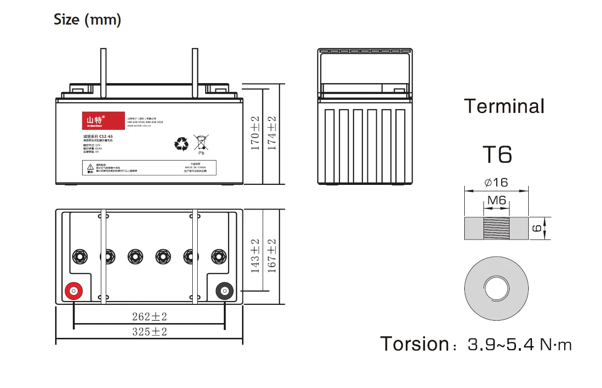 SANTAK STK Castle UPS Battery - 12V 65AH Maintenance Free