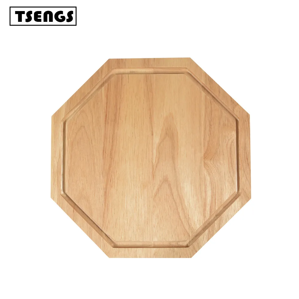 Octagon Shaped Acacia Wood Pizza Peel Serving Cheese Cutting Board ...