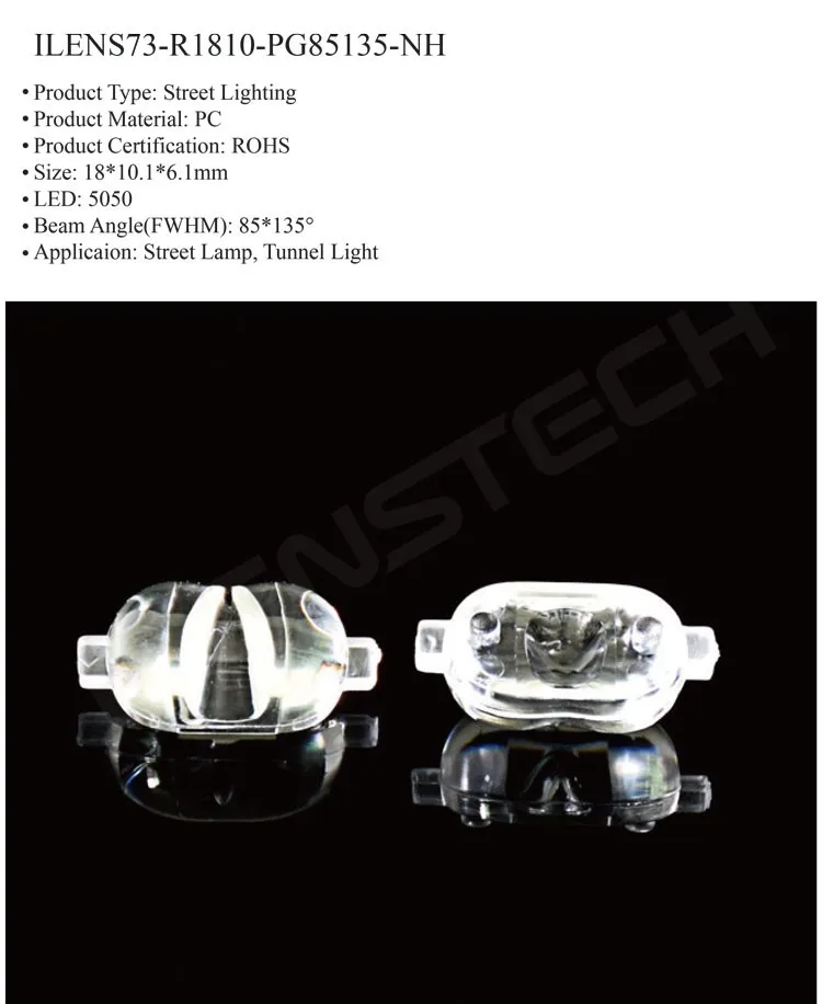 ILENSTECH LED Light Lens - Asymmetrical Plastic Lens for Roadway Lighting