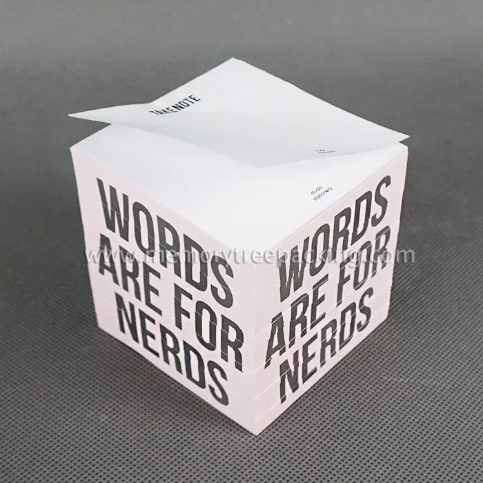Memo Sticky Note Cube Paper Block Custom Wooden Sticky Note With Wooden ...