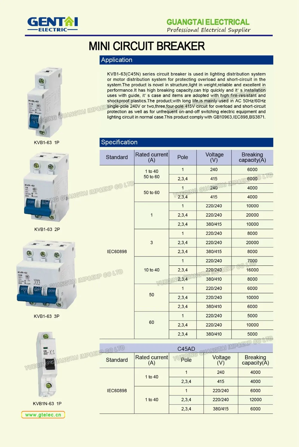 2p 20a C Type 240v/415v C45 Mini Circuit Breaker/mcb 2p/electrical Mccb - Buy 2p 20a C Type 240v ...
