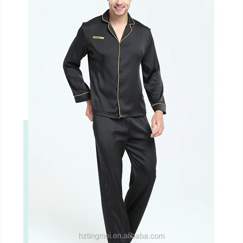 Black Fancy Satin Men Pajamas - Buy Black Satin Pajamas,Fancy Pajamas ...