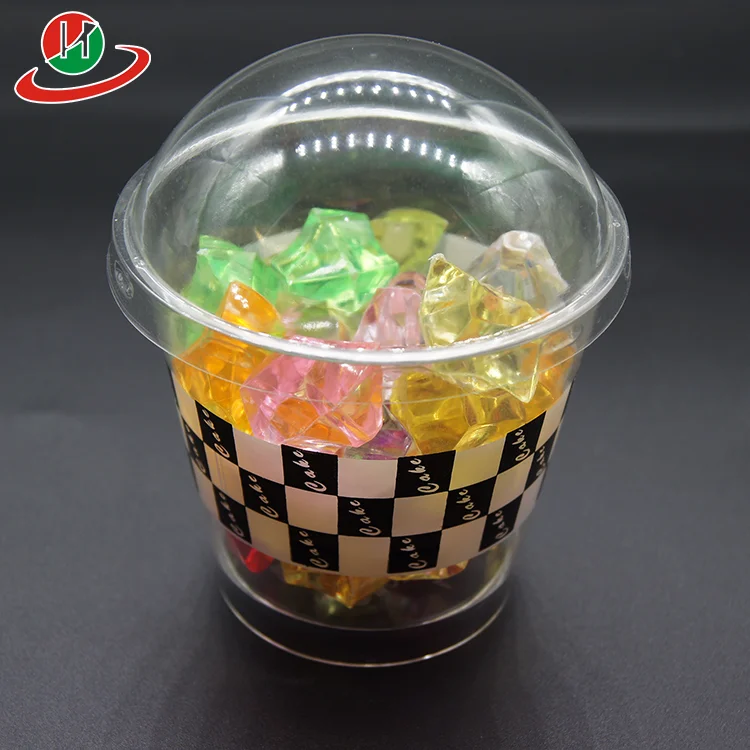 Disposable Round 170 Ml Milkshake Plastic Dessert Cups With Lids Ice ...