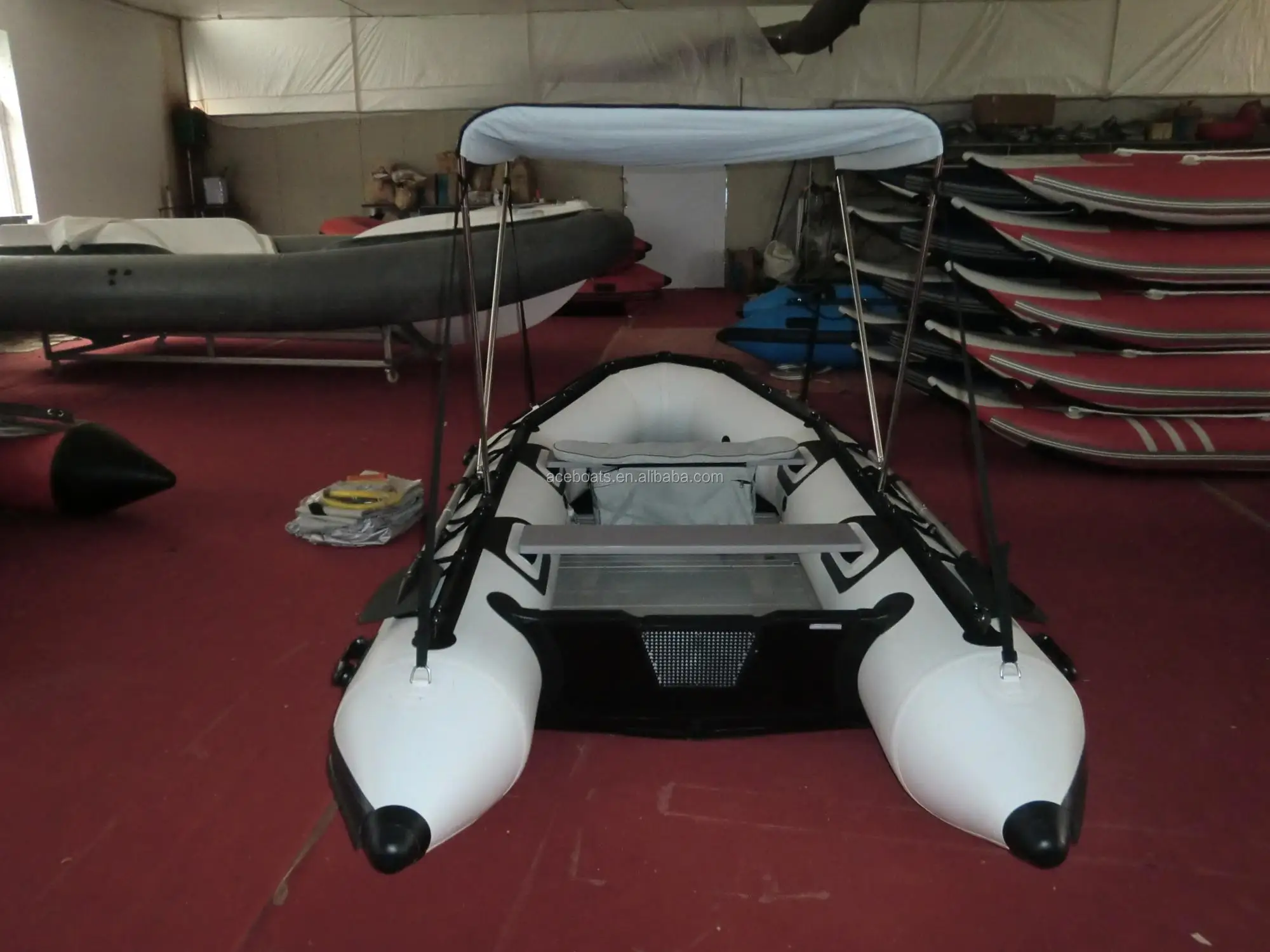 320cm/10'6" Soft Bottom Aluminum Foldable Floor Inflatable Sports Boat ...