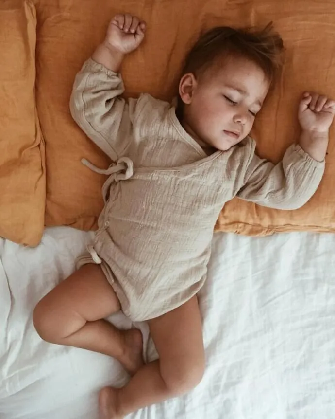 1-3 Years Baby Linen Clothes Natural Colour Breathable Cotton Romper ...