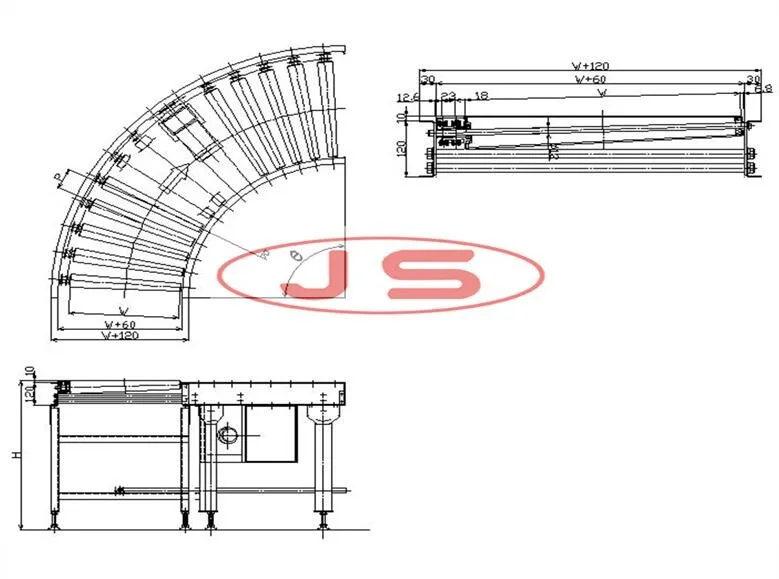 Curved Roller Conveyor Of 90 Degree,Turning Roller Conveyor - Buy ...