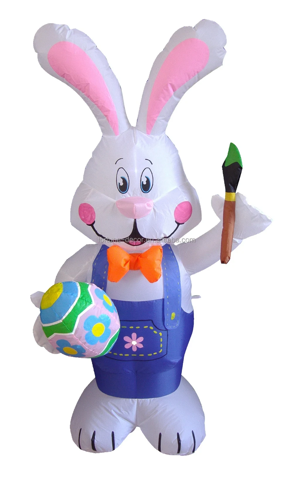120cm/4ft Inflatable Decoration Bunny With Brush For Easter Festive ...