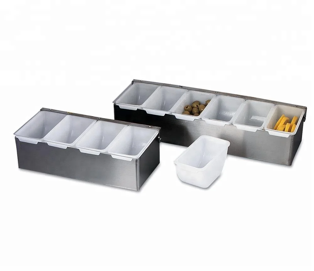 3 To 6 Compartment Stainless Steel Condiment Dispenser Condiment Holder ...