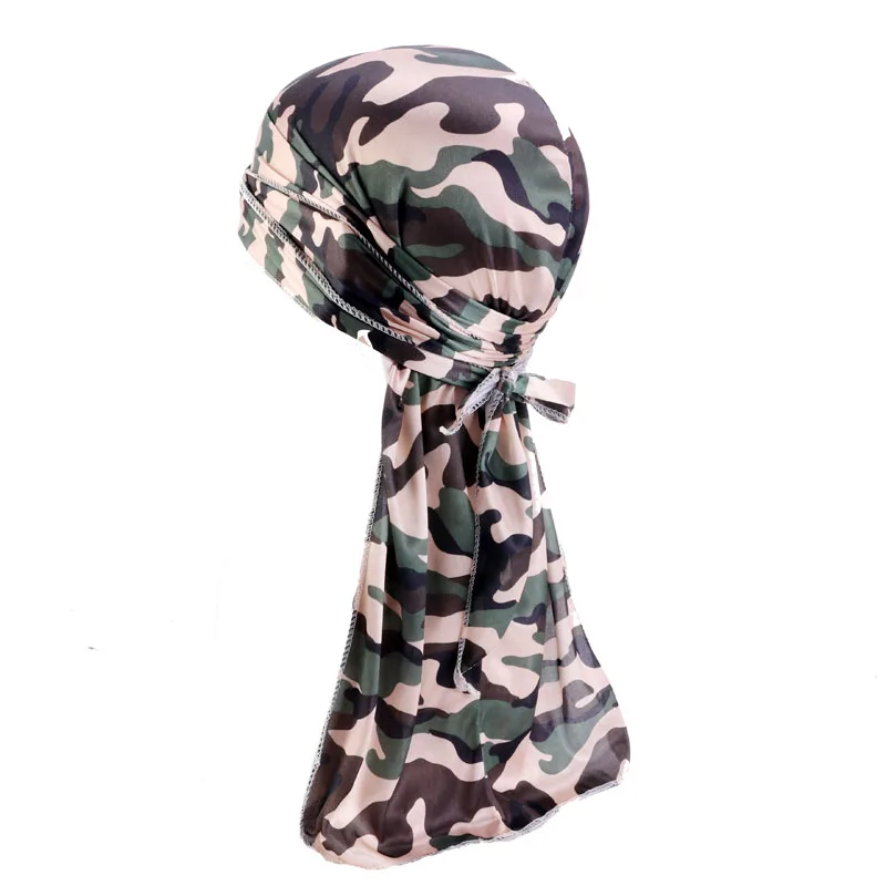 New Fashion Cool Printed Pattern Silky Durag Unisex Polyester Muslim ...