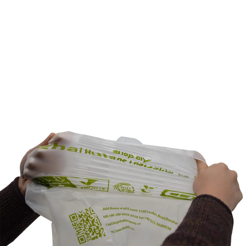 100 Biodegradable Cornstarch Pla Bags - Compostable Shopping Bags Wholesale