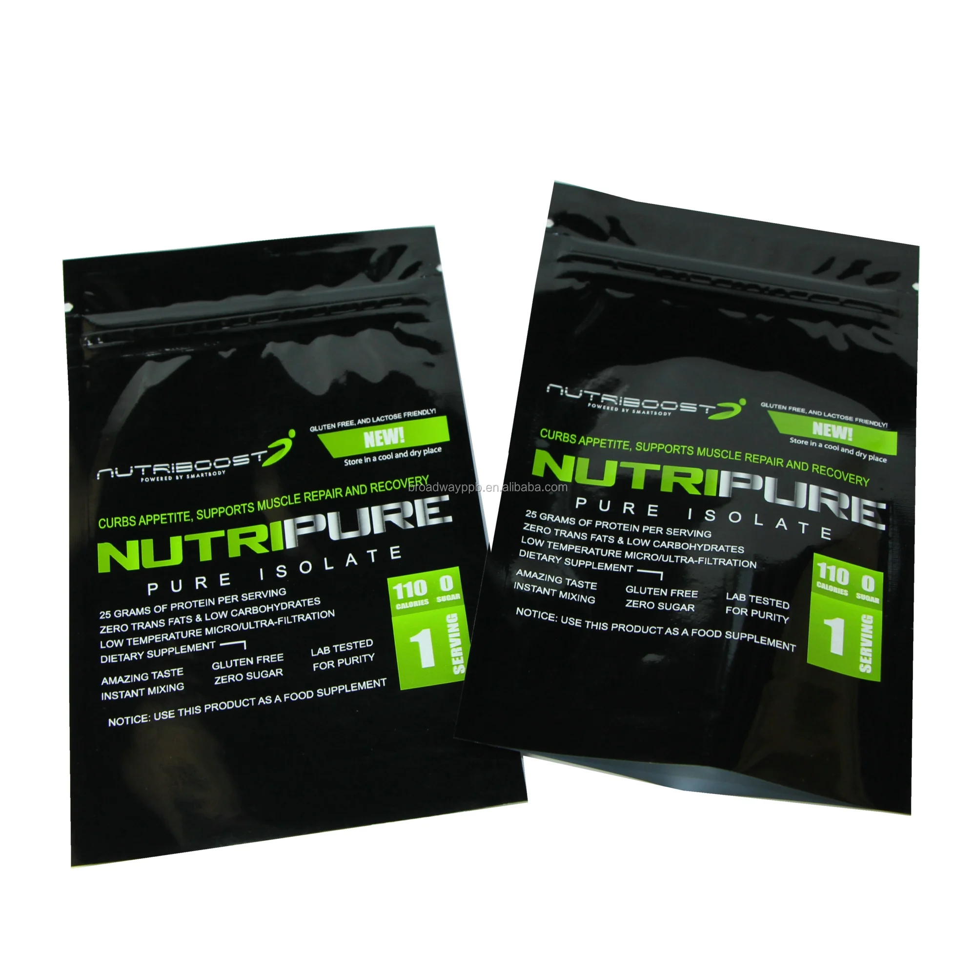 Custom Printed Small Whey Protein Powder Sachet Biodegradable Feature ...