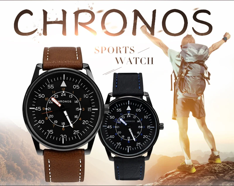 Chronos Watches Men Wrist Luxury Leather Strap Sports Watches Male ...