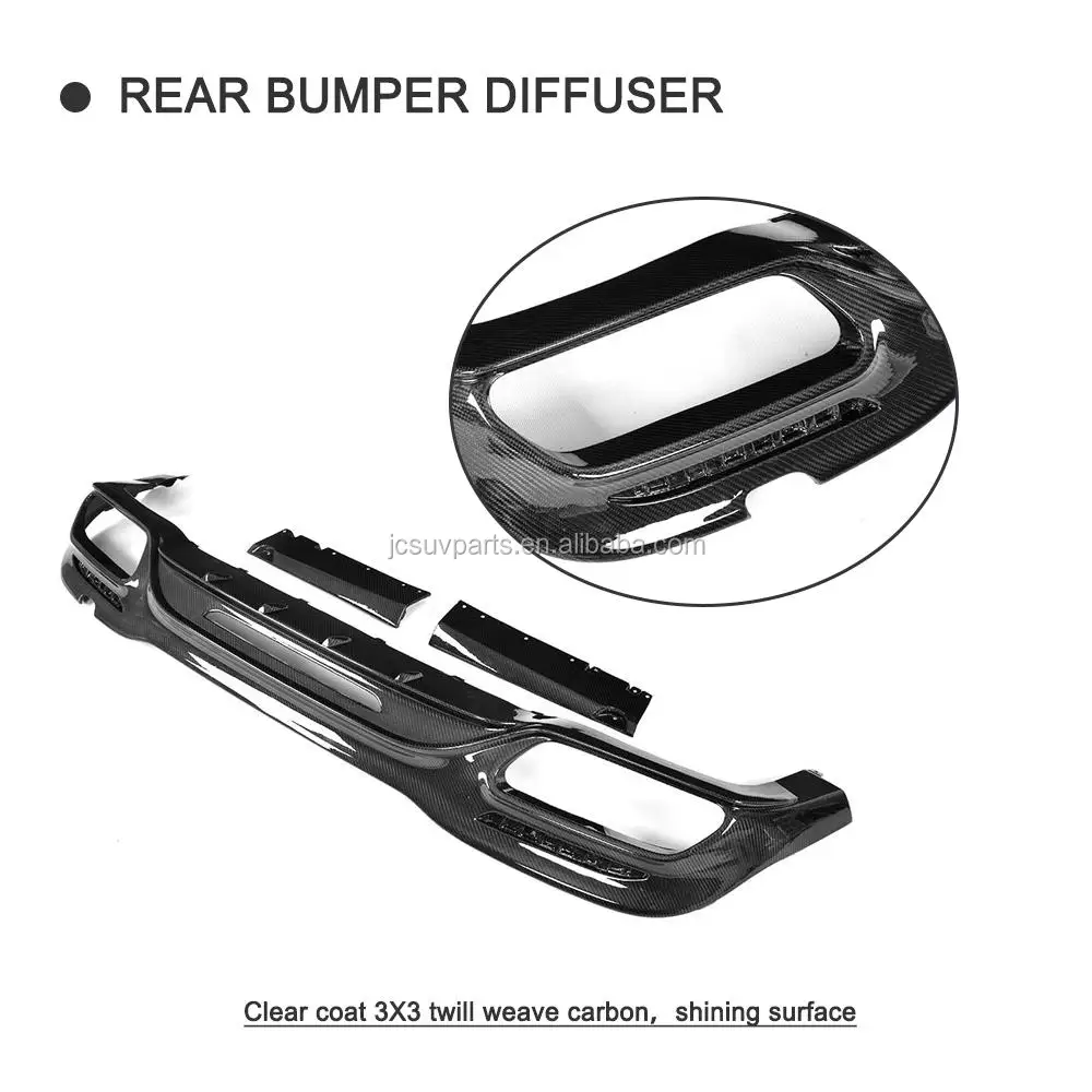 W222 Carbon Rear Bumper Lip Diffuser for Mercedes-Benz S Class AMG S63 ...