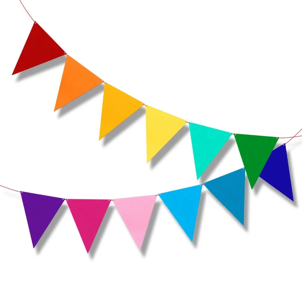 Multicolor Felt Fabric Pennant Flag Banner for Kids Birthday Party ...