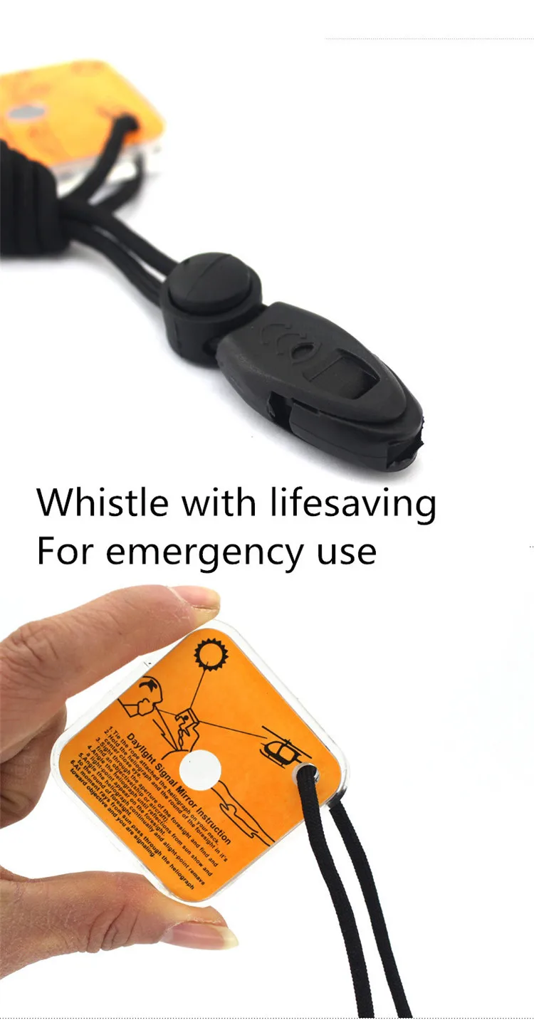 Outdoor Survival Emergency Mini Signal Mirror - Multi-function