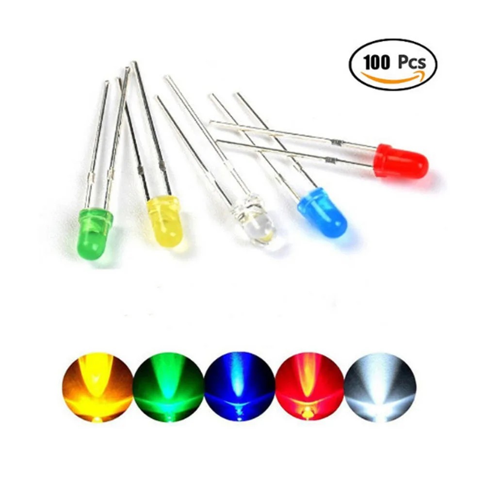 100pcs 5mm Led Diode Light Diy Kit Led Light-emitting Led Set Assorted ...