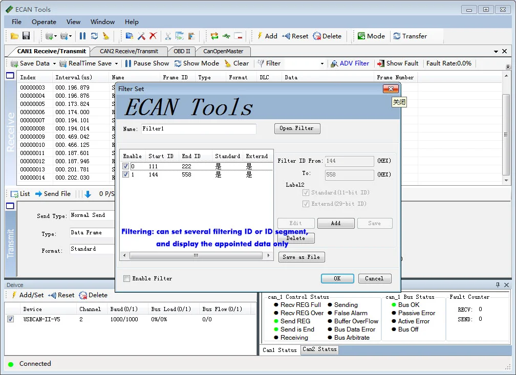 Usb To Can Analyzer/ Adapter Data Receiving And Sending Connect Pc And ...
