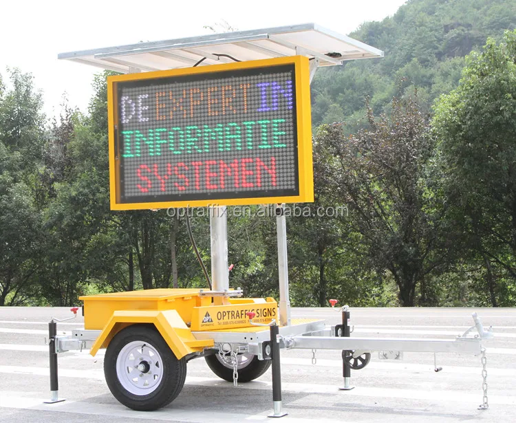 Solar Power Outdoor Programmable Message Led Road Sign Traffic Control ...