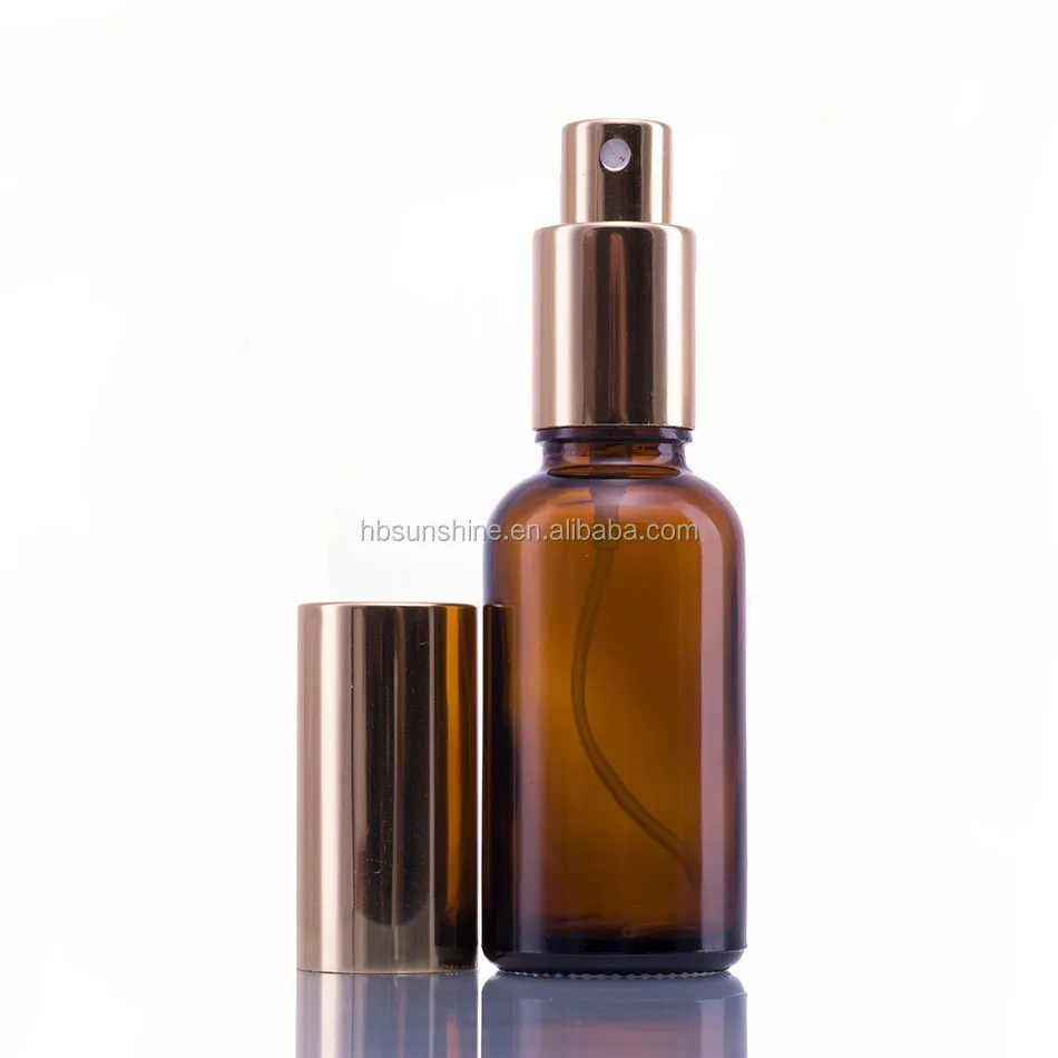 30ml 1oz Wholesale Amber Glass Essential Oils Perfume Bottle With Gold Spray Pump Buy Amber