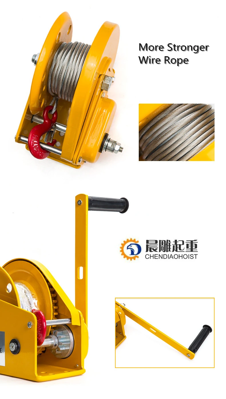 1200lbs 2600lbs Hand Crane 1 Ton Manual Hand Winch With Break - Buy 1 ...